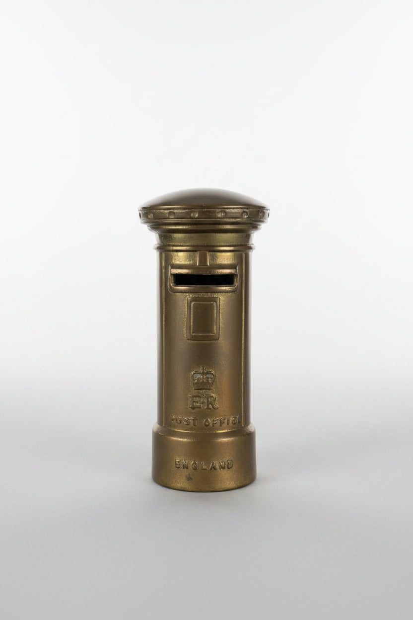 Vintage Brass Post Box Money Bank – Queen Elizabeth II ER Pillar Box ...